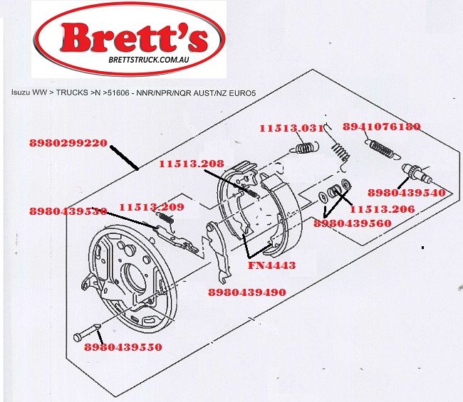 SPEC 8980299220 H/BRAKE HAND BRAKE BACKING PLATE ASSY ISUZU 8973081750 ...