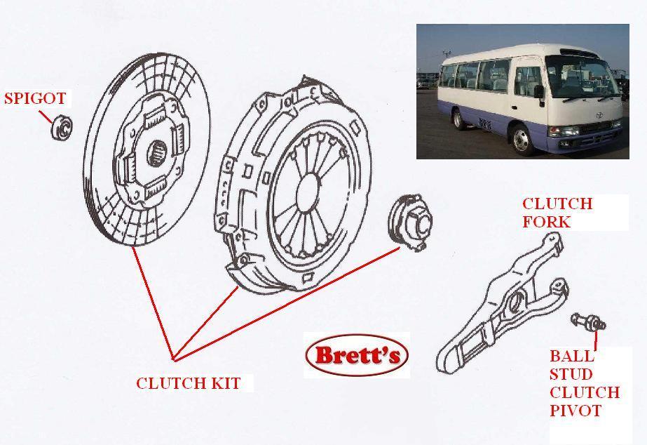 R0768N R768 R768N CLUTCH KIT FOR TOYOTA COASTER BUS HZB50 11" 1HZ 1993 ...