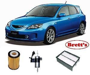KIT6001 FILTER KIT MAZDA 3 MAZDA3 2.3L PETROL 2003-2009 OIL FUEL AIR F ...
