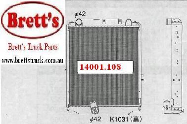 14001.108 RADIATOR HINO DUTRO XZU302 S05C 1999- 42MM IN/OUT 16400-7808 ...