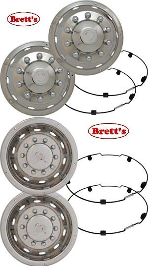 ISRTISUZU WHEEL COVER SET SUIT ALL 22.5" 4 X 2 WHEELS SET ISUZU Chrome ...