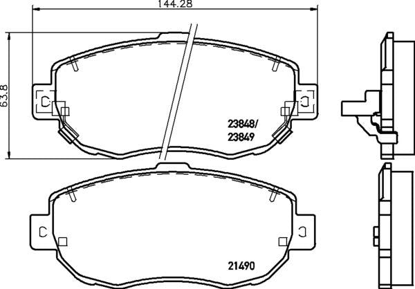 8DB 355 010-151 DISC PAD SET FRONT WITH ACOUSTIC WEAR WARNING FOR DB13 ...