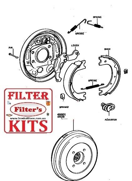 FN0655 H/BRAKE HANDBRAKE SHOES SHOE PR PAIR MITSUBISHI CANTER Parking ...