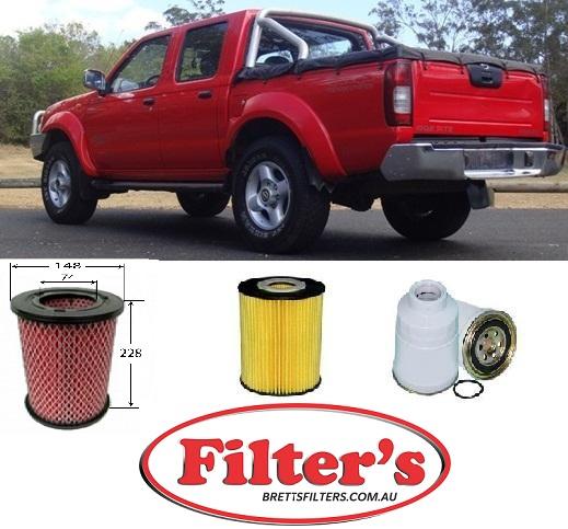 KIT4021 FILTER KIT NISSAN NAVARA D22 SERIES III ZD30 ENG 4CYL 3.0L DIE ...