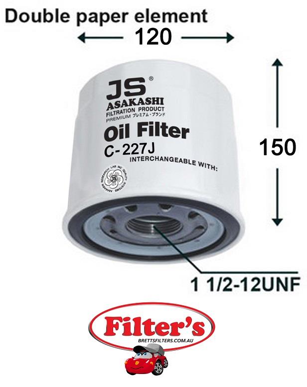C227J OIL FILTER AZUMI C22227 JS ASAKASHI C227J NISSAN 52212-72898 522 ...