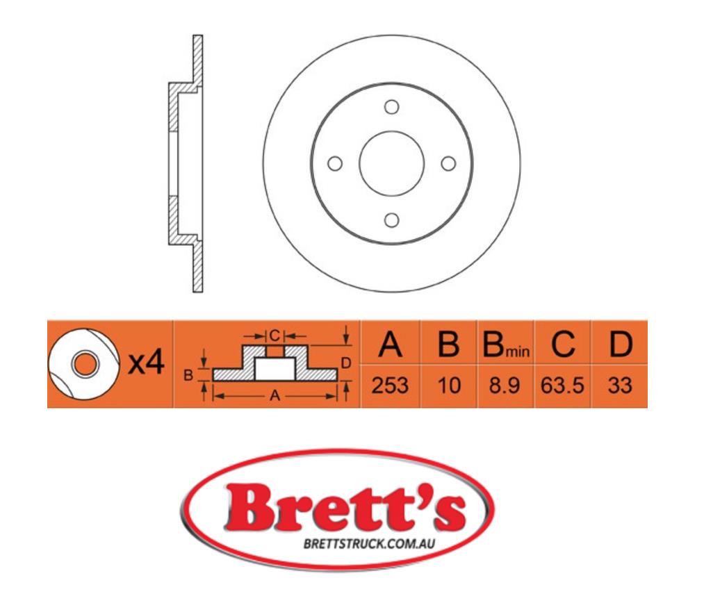 RN1018 DISC ROTOR NiBK JNBK NIBK REAR FOR FORD Scorpio Rear Axle Rotor ...