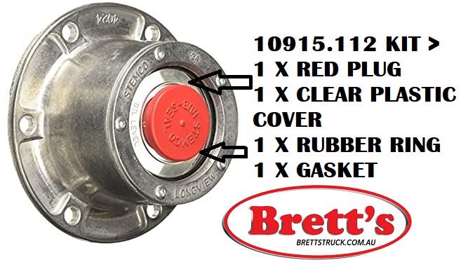 10915.112 HUB CAP WINDOW KIT 1"1/8 RED PLUG 3559-5995 AHK9882 STEMCO ...