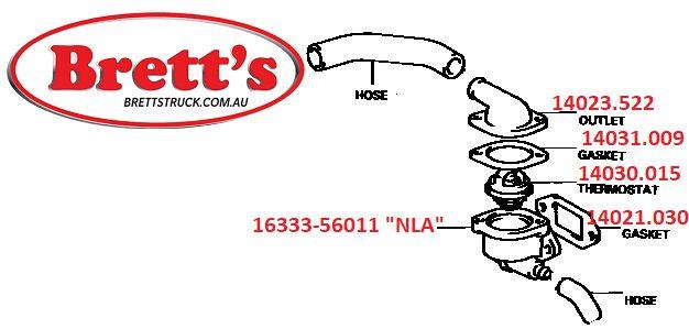 14023.522 TOP THERMO THERMOSTAT HOUSING HSG COVER DAIHATSU DELTA 16331 ...