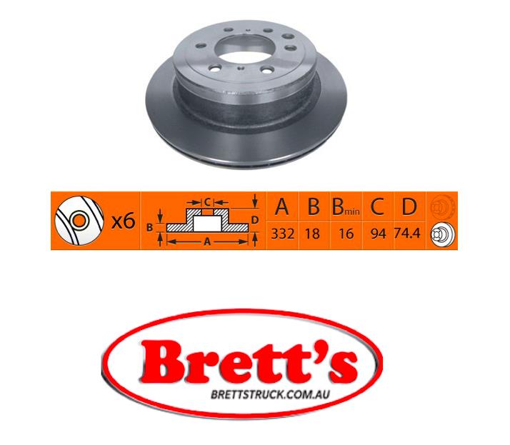RN1401V DISC ROTOR NiBK JNBK NIBK REAR FOR MITSUBISHI 4615A037| Brett's ...